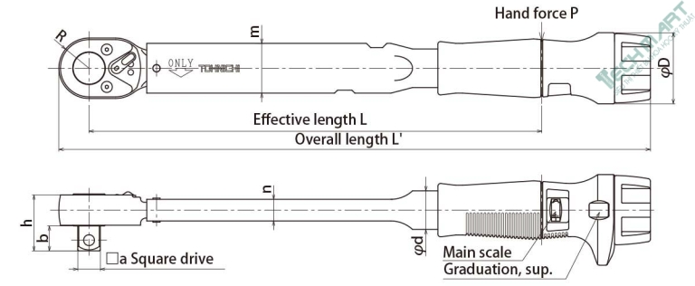 Cần xiết lực Tohnichi QL50N (10~50NM) | E-TechMart