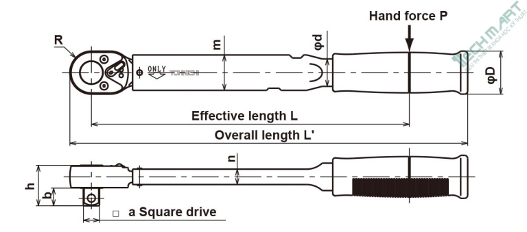 Cần xiết lực Tohnichi QSP50N3 (10~25N.m) | E-TechMart